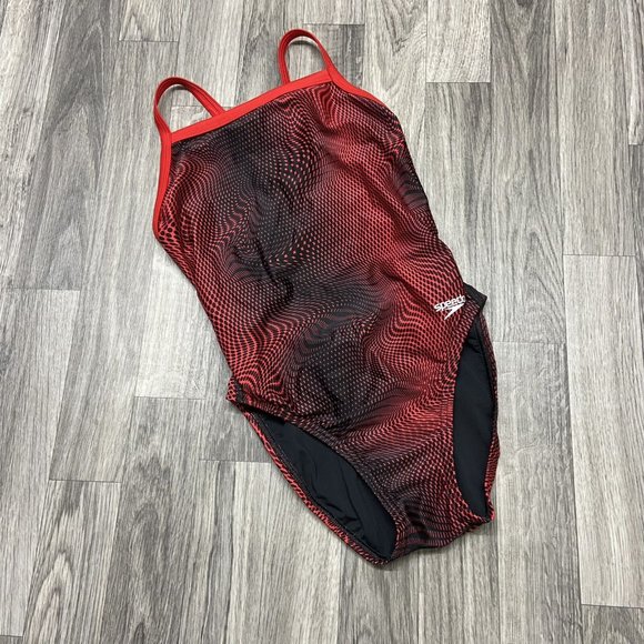Speedo | Swim | Speedo One Piece Stretch Redblack Print Swimsuit Girls ...